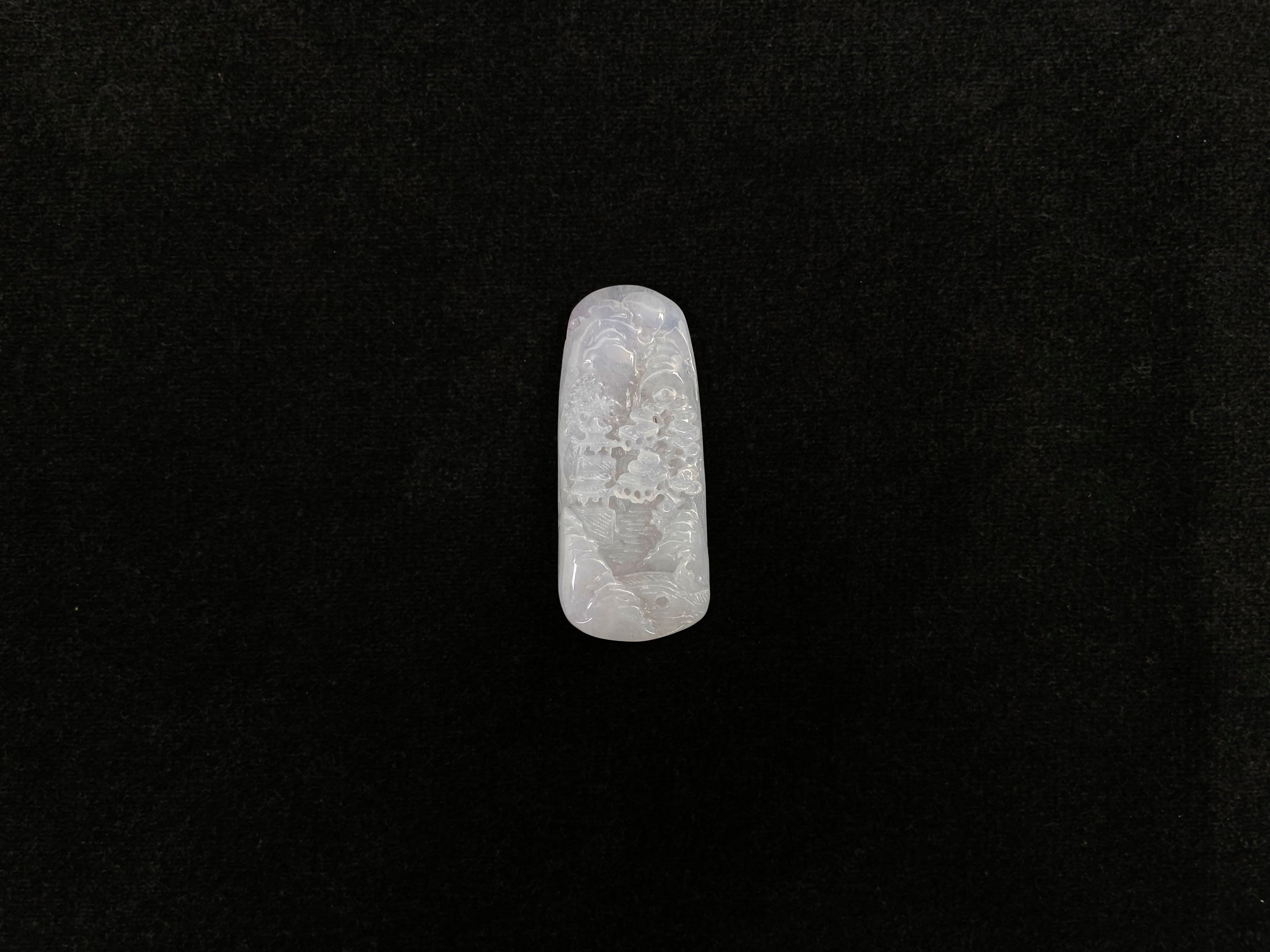 Serene Ivory Landscape Plaque · Natural Burmese Loose Jadeite – TATHATA